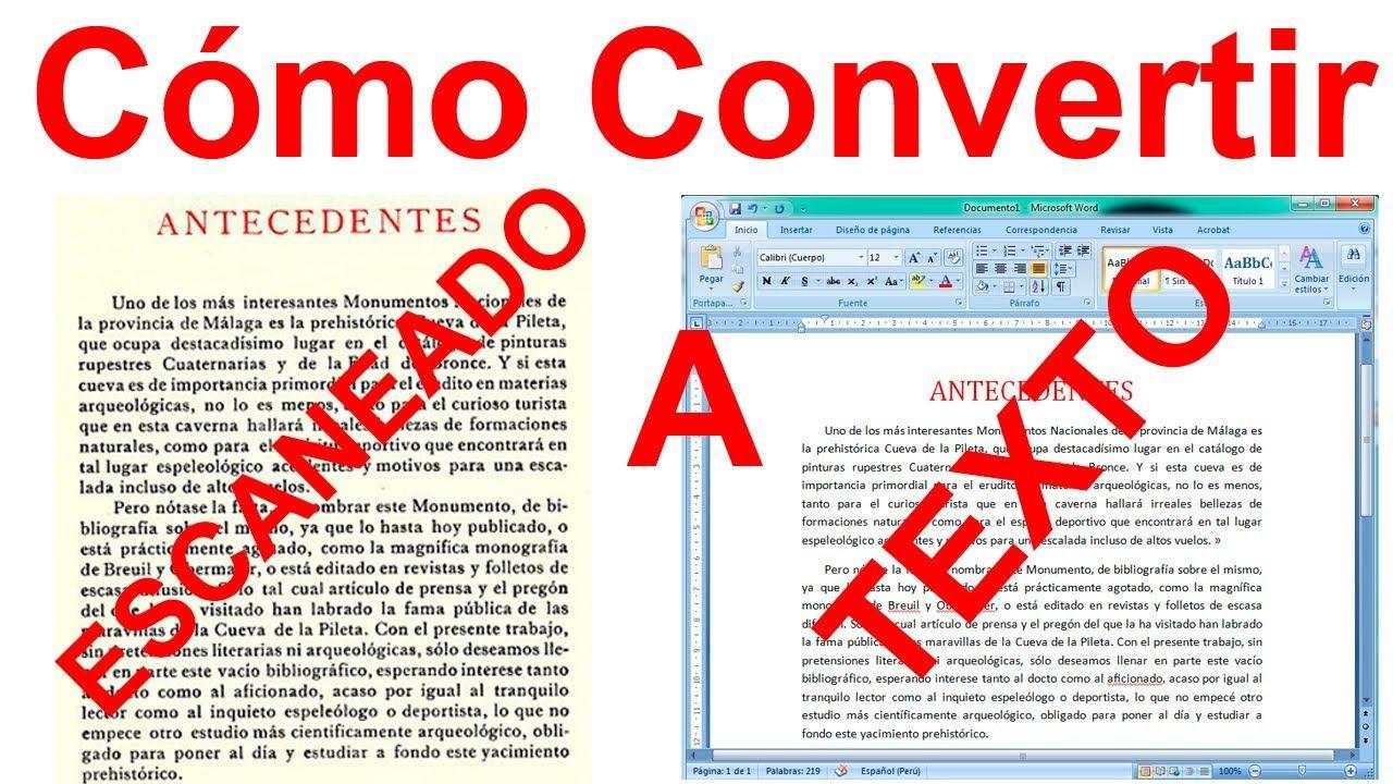 Cómo pasar imágenes con texto a texto digital (formato OCR)