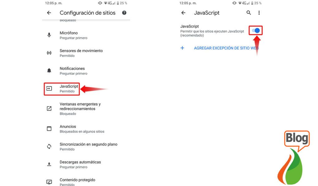 🥇 Cómo ACTIVAR javaScript Android / iOS Navegadores